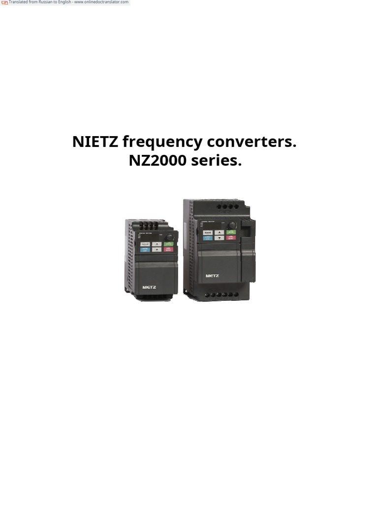nz2000 Series VFD | PDF | Power Supply | Mains Electricity