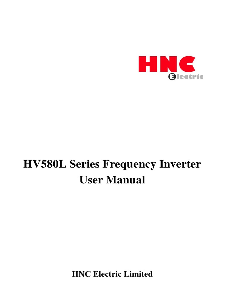 HV580L Series Frequency Inverter User Manual: HNC Electric Limited ...