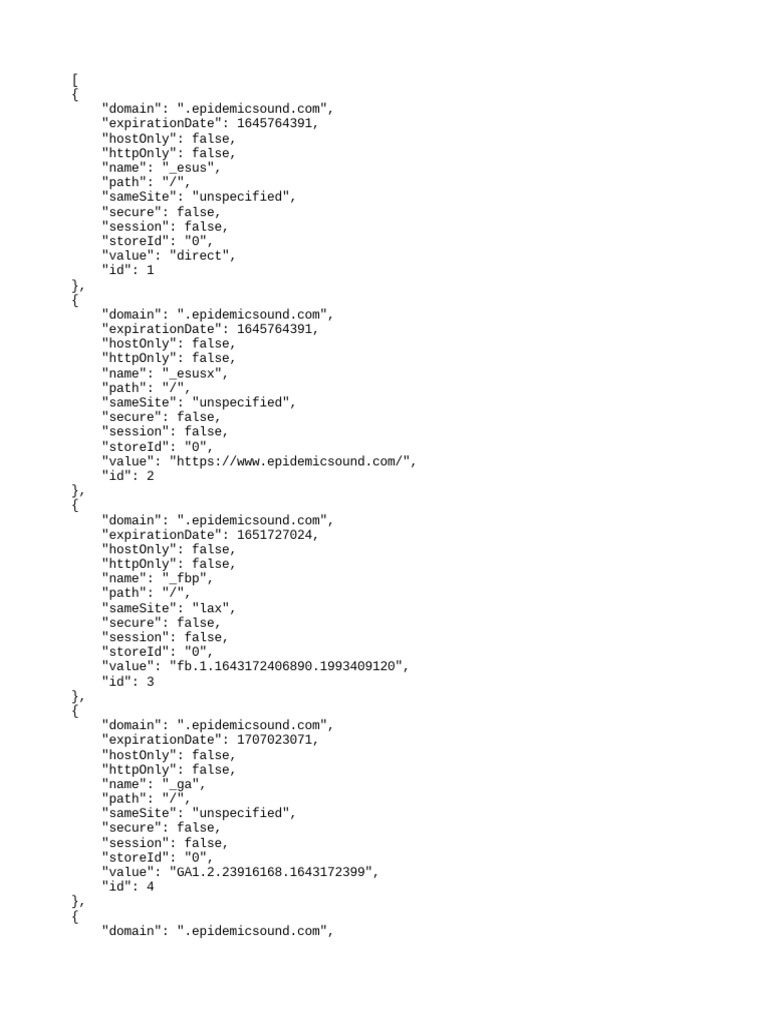 Epidemic Sound Cookie | PDF | Http Cookie | Information Science