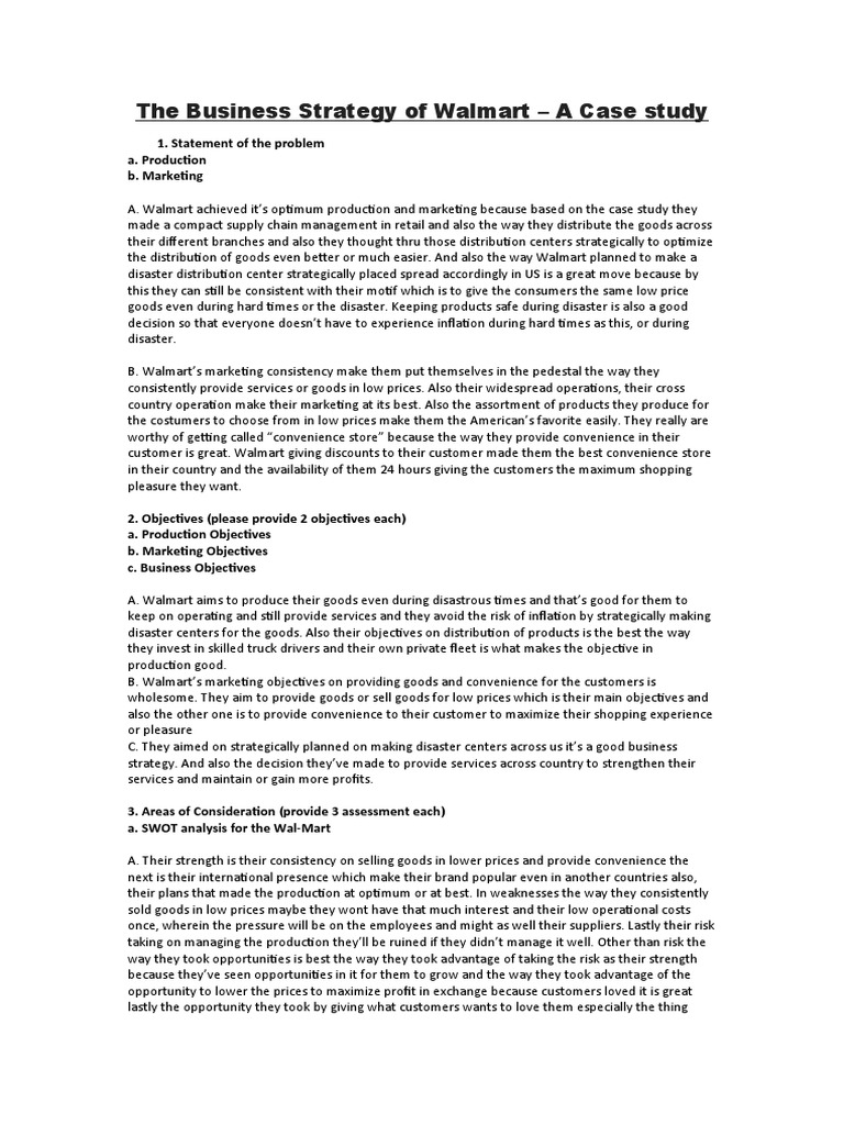 Walmart Business Strategy Case Study | PDF | Walmart | Marketing