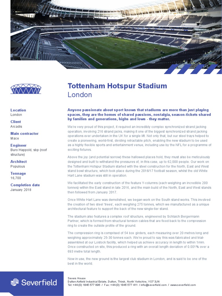 Tottenham Hotspur Stadium Overview | PDF