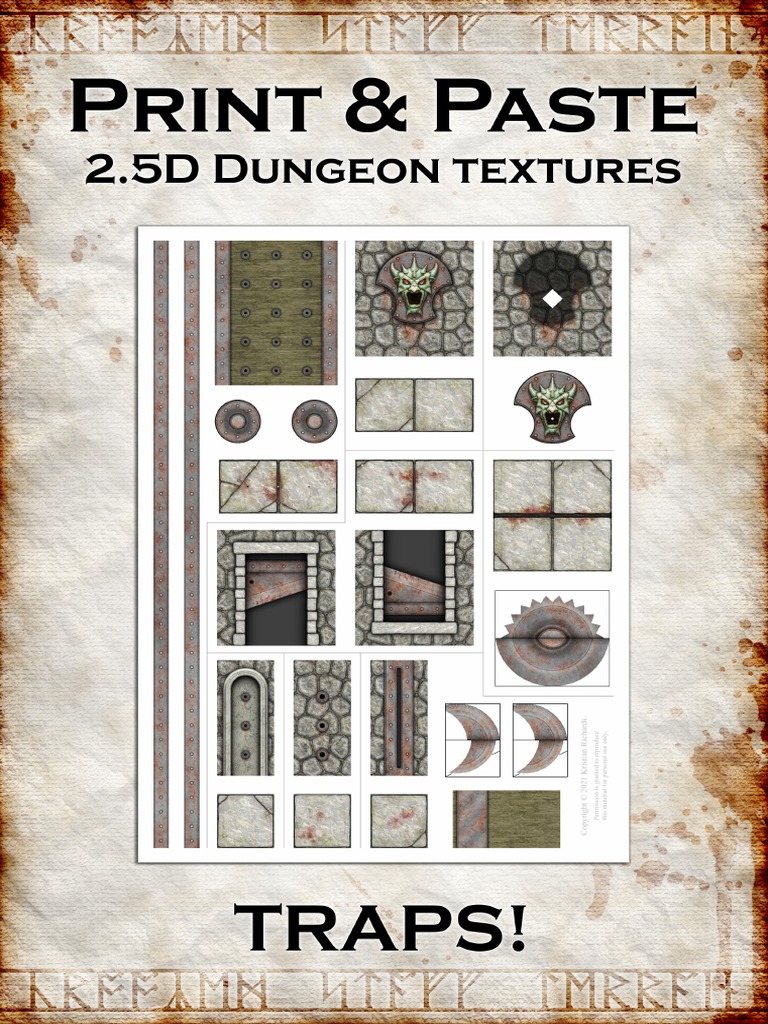 Print & Paste Dungeon Textures TRAPS! | PDF