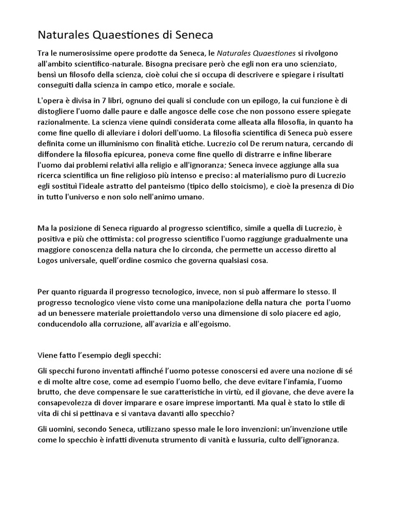 Naturales Quaestiones Di Seneca | PDF
