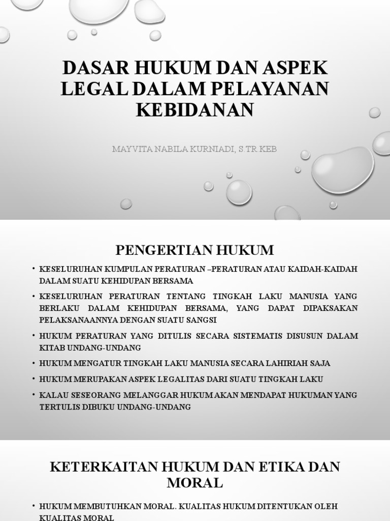 Dasar Hukum Dan Aspek Legal Dalam Pelayanan Kebidanan | PDF Dasar Hukum Dan Aspek Legal Dalam Pelayanan Kebidanan | PDF