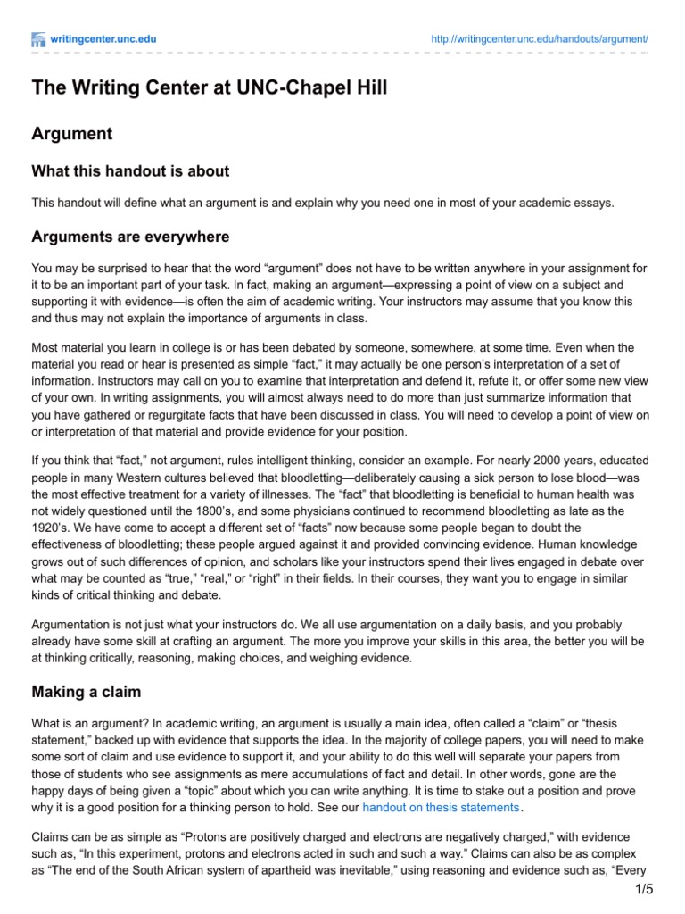 Writingcenter - Unc.edu-The Writing Center at UNC-Chapel Hill | PDF ...