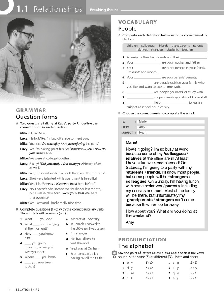 Language Hub Pre-Intermediate Workbook Unit 1 | PDF | Social Media ...