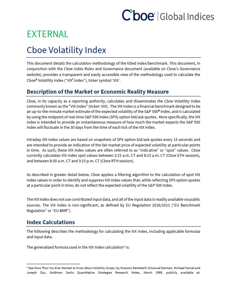 VIX Methodology | PDF | Vix | Financial Economics