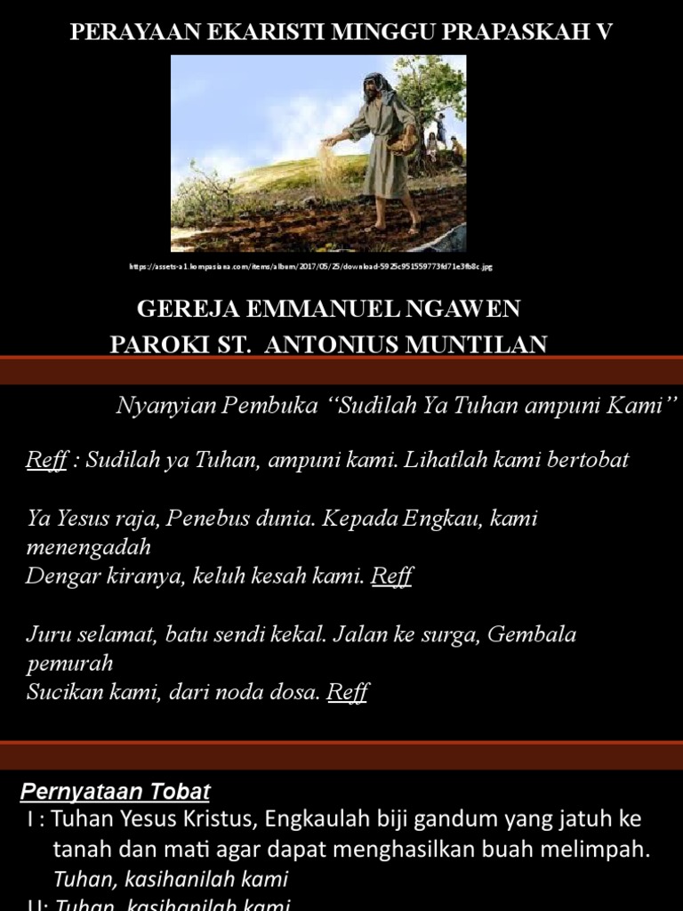 Misa Minggu Prapaskah V Tahun B 2021 | PDF