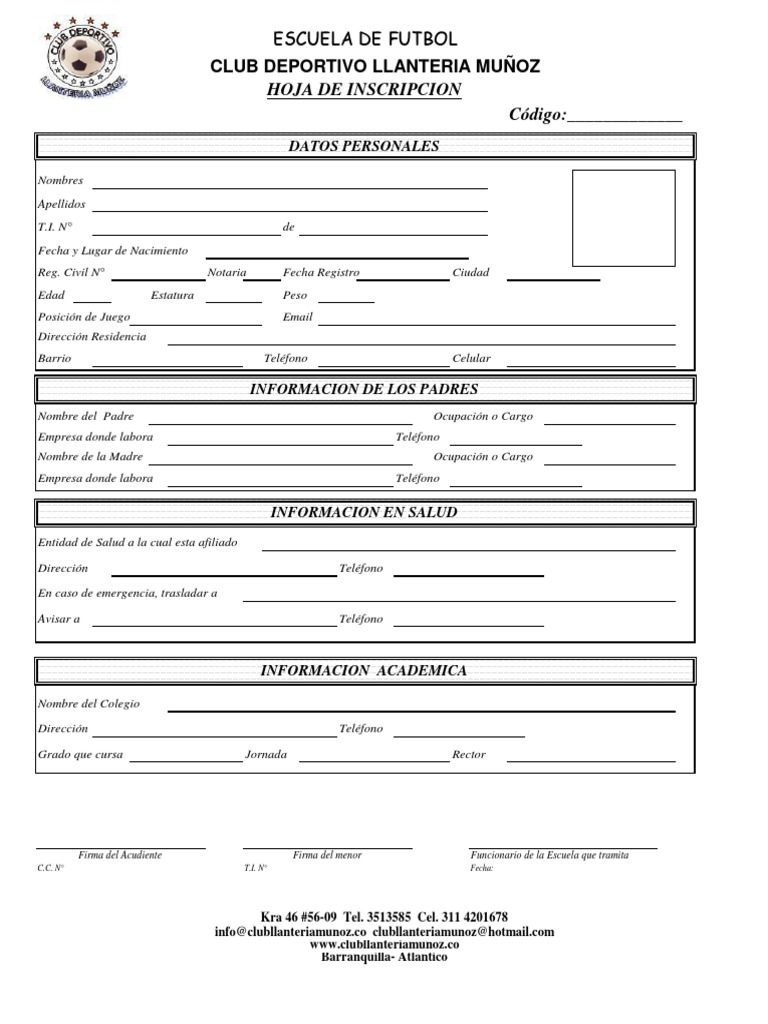 Formato de Inscripcion | PDF