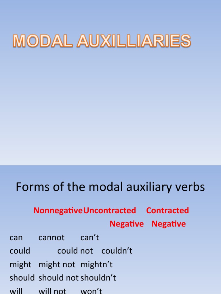 Modals | PDF | Verb | Grammatical Conjugation