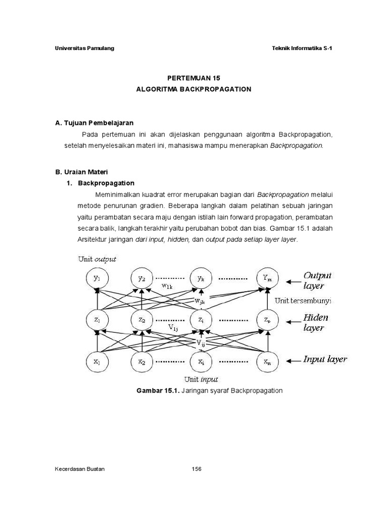 Tpl0403 15 Algoritma Backpropagation | PDF