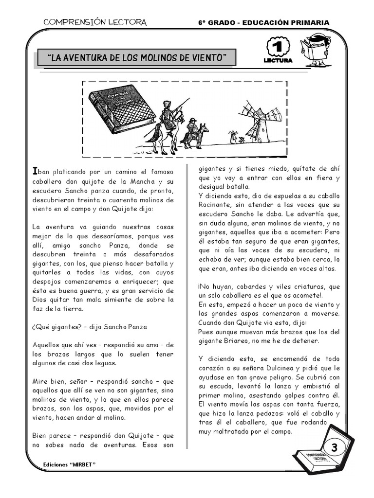 Comprension Lectora | PDF | Don Quijote | Comprensión lectora
