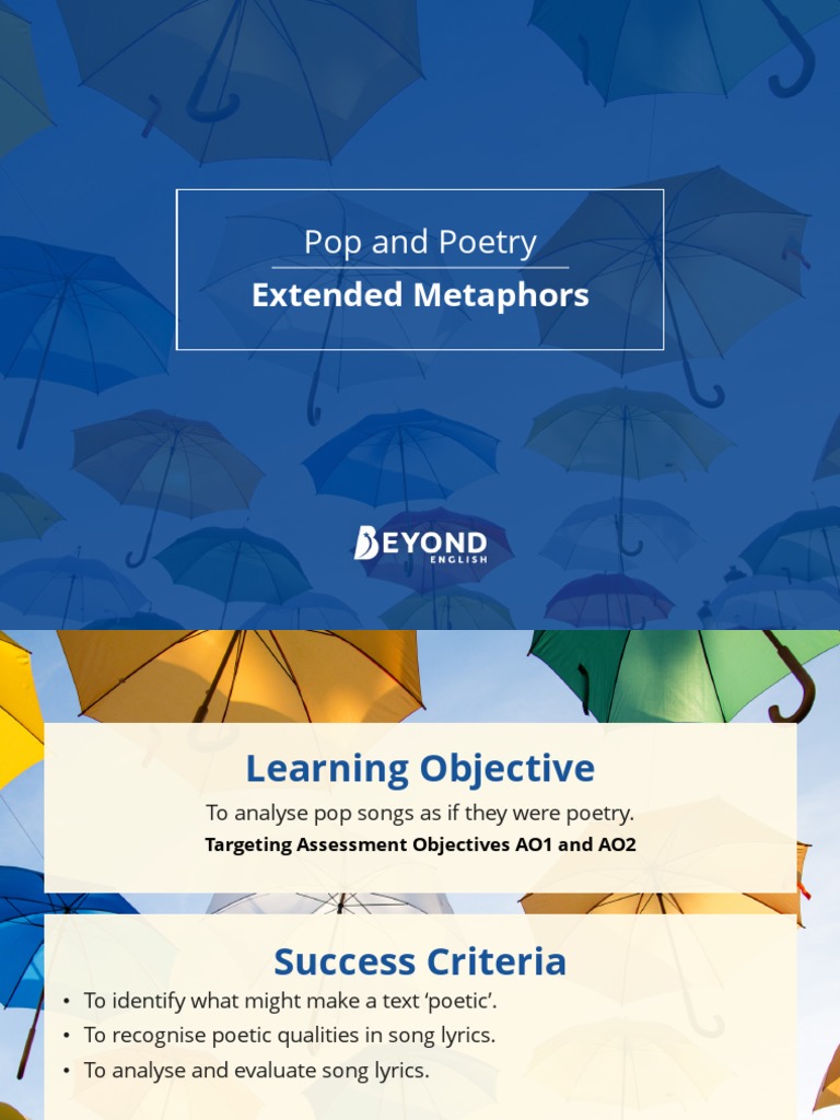Analyzing Extended Metaphors in Pop Songs | PDF | Poetry | Metaphor