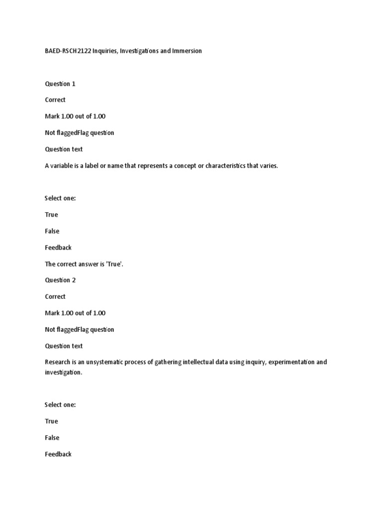 Research Basics Quiz | PDF | Quantitative Research | Data