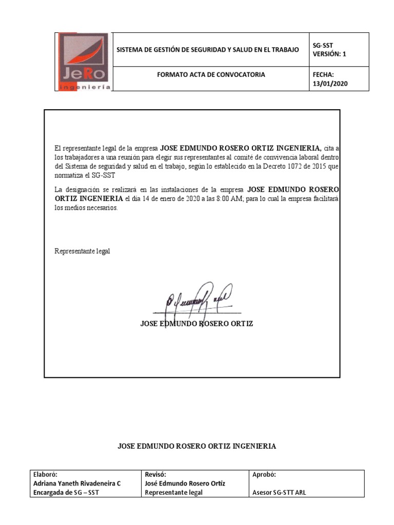 Acta Convocatoria Cocolab | PDF