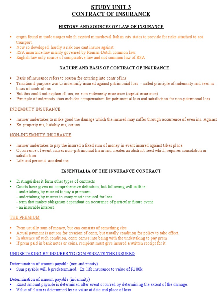 History and Sources of Law of Insurance | PDF | Insurance | Indemnity