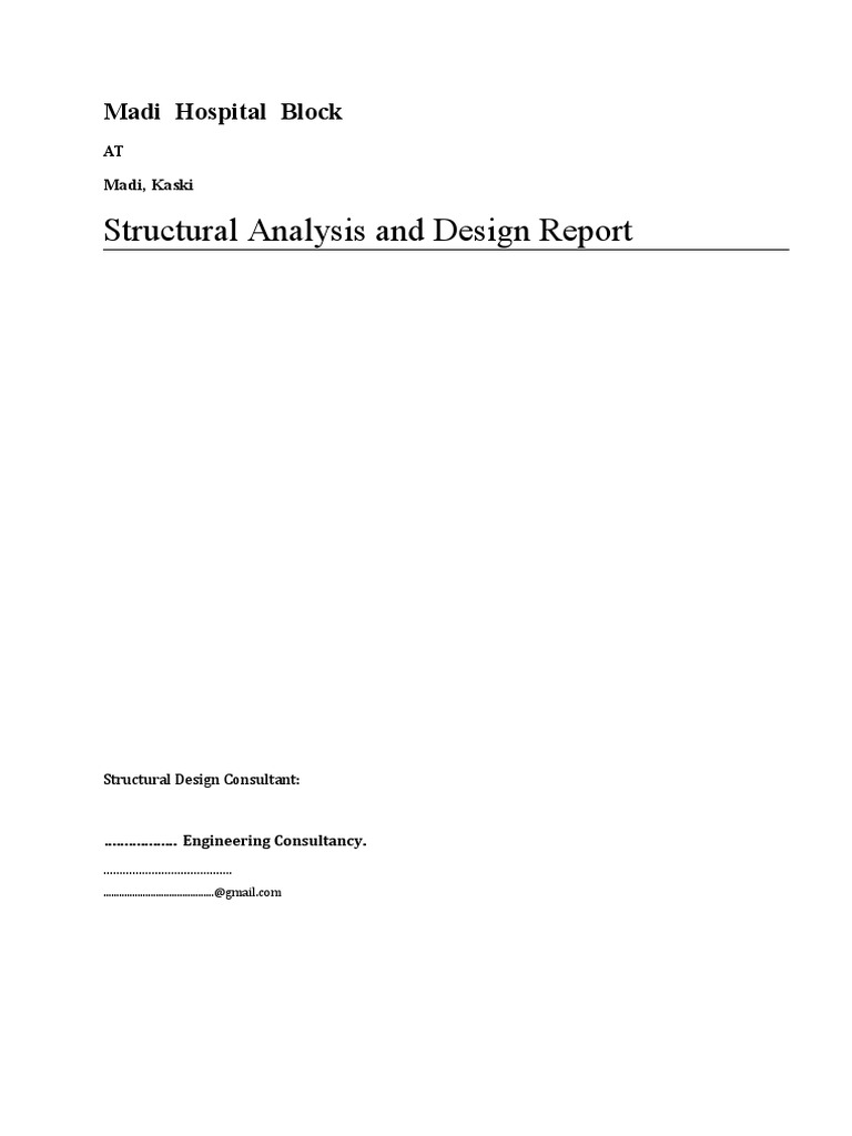 Structural Report Hospital Block | PDF | Concrete | Wall