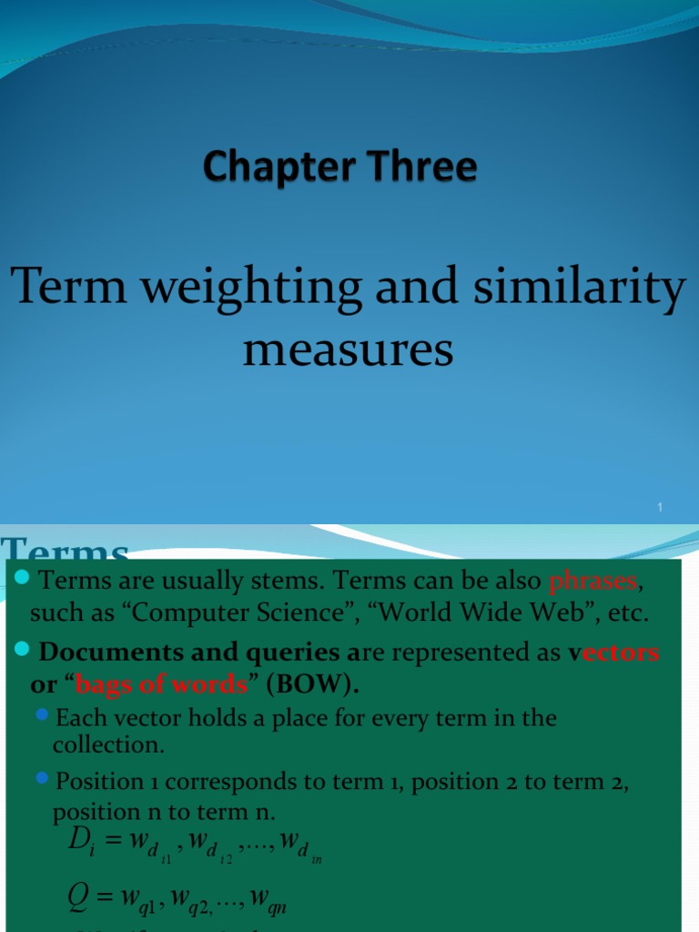Term Weighting and Similarity Measures | PDF | Geometry | Mathematics