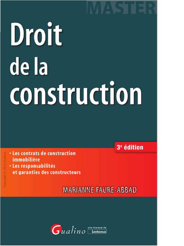 Droit de La Construction Les Contrats de Construction Immobili ReLes ...