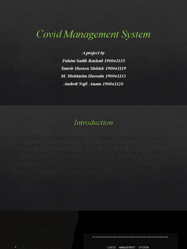 Covid Management System | PDF | Class (Computer Programming) | User ...