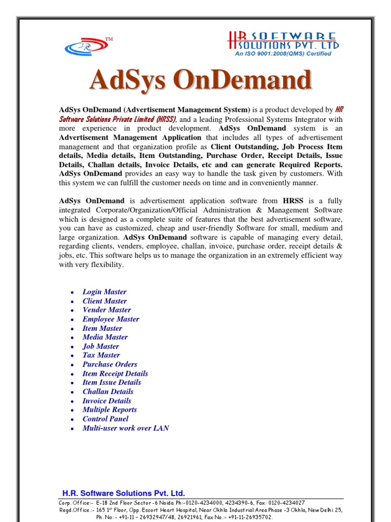 AdSYS ONDEMAND | PDF | Receipt | Client–Server Model