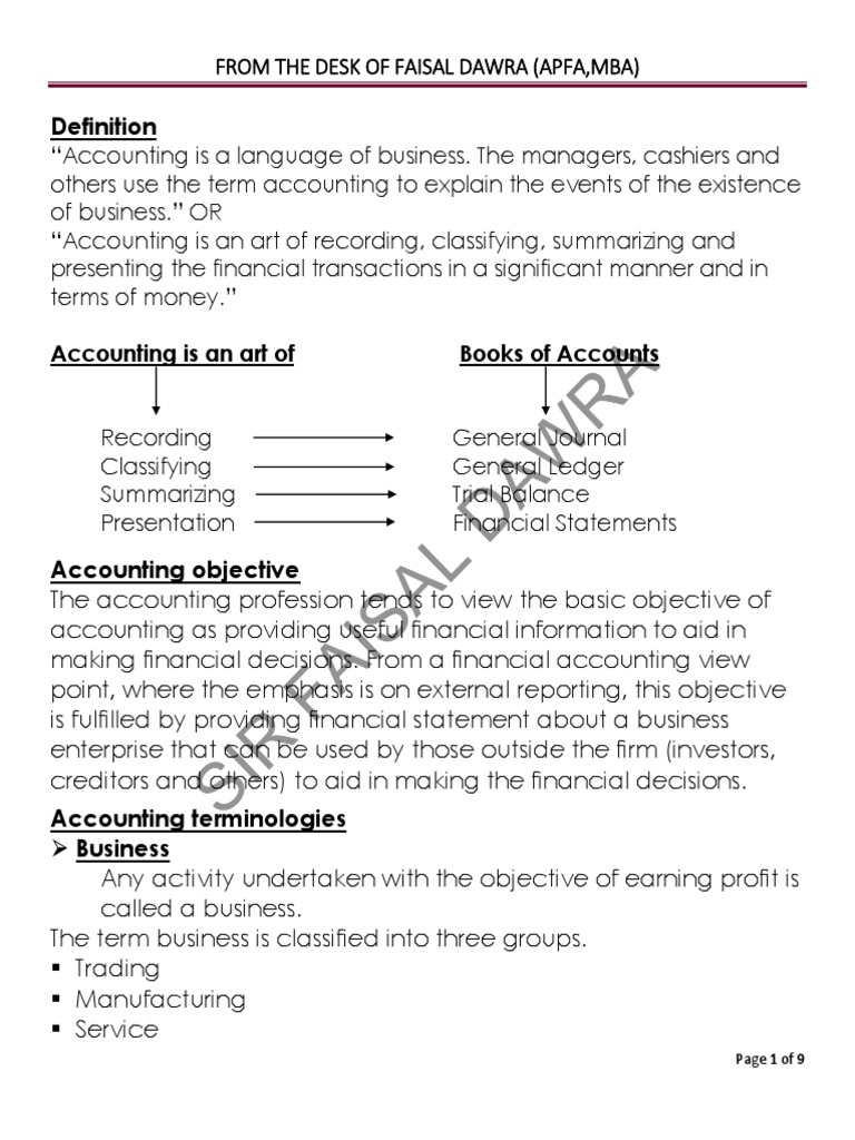 FINANCIAL ACCOUNTING Notes (MBA) | Download Free PDF | Debits And ...