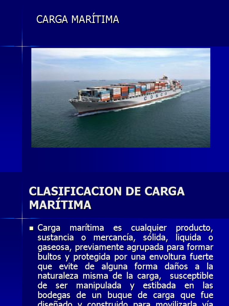 Carga Marítima.y Su Clasificación | PDF | Transporte | Volumen