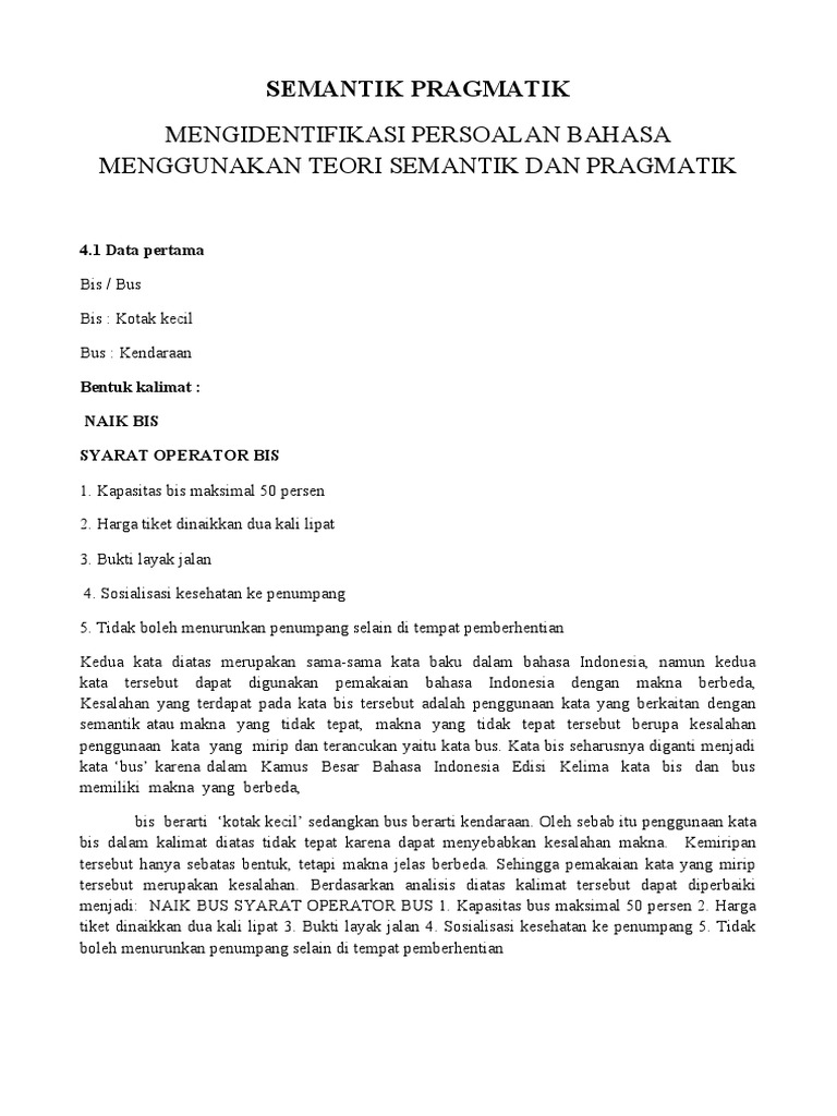 Semantik Pragmatik | PDF