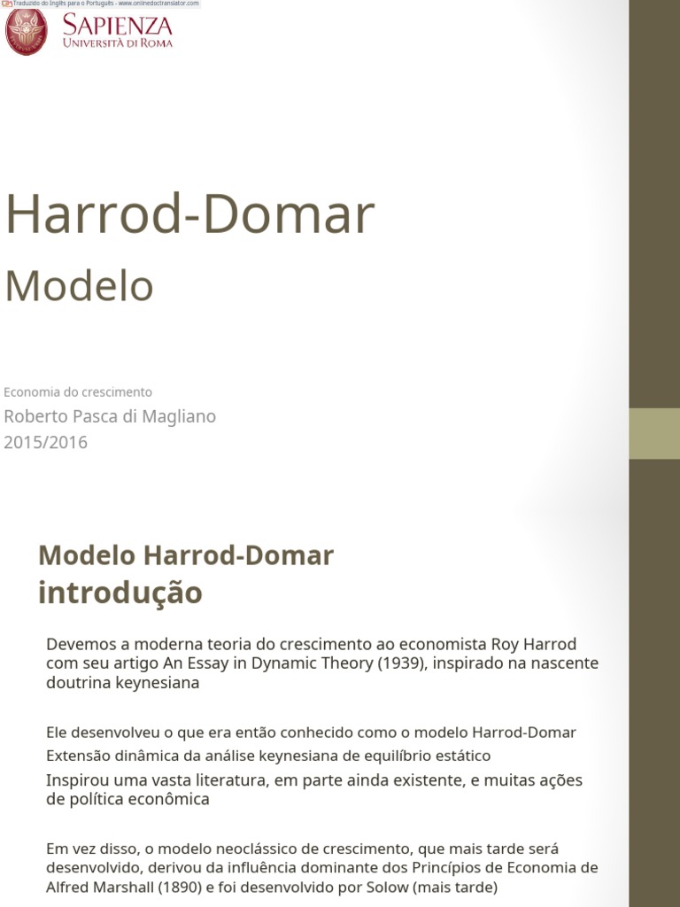 Modelo Harrod-Domar e Crescimento Econômico | PDF | Crescimento ...