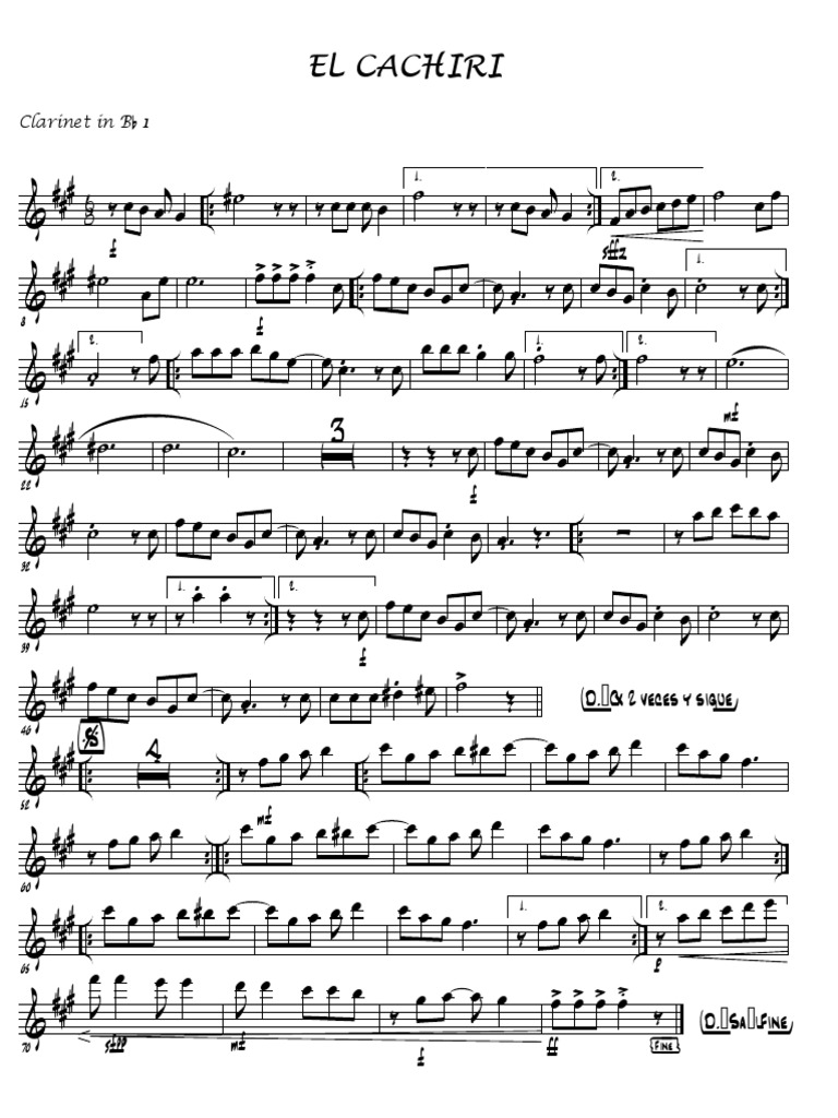EL-CACHIRI - Clarinet in BB 1 | PDF