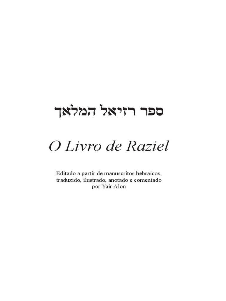 O Livro de Raziel Sepher Ha Raziel | PDF