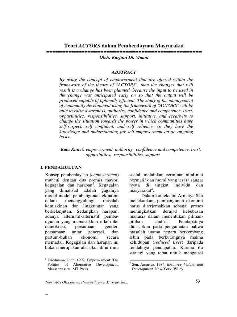 Teori ACTORS untuk Pemberdayaan | PDF