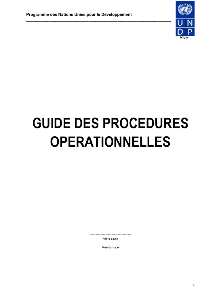 Undp Ne Sop Version2012 | PDF | Économie | Business