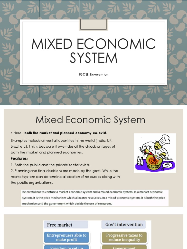Mixed Economic System | PDF | Demand | Taxes