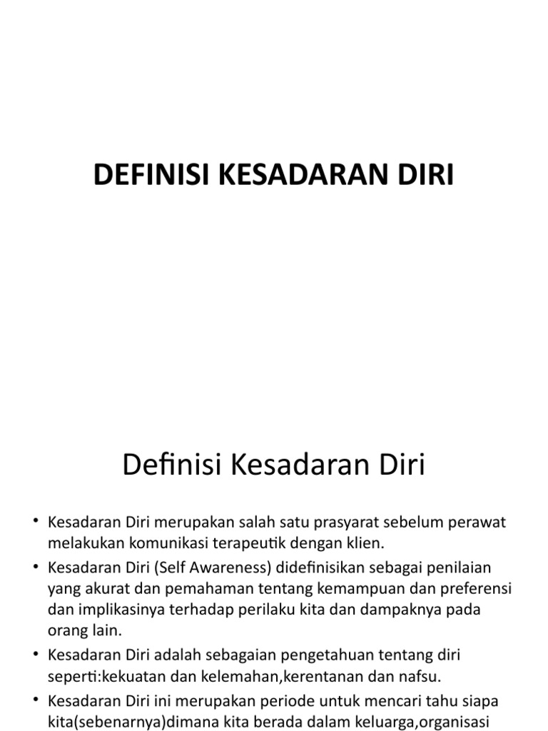 Definisi Kesadaran Diri (Merlyn) | PDF