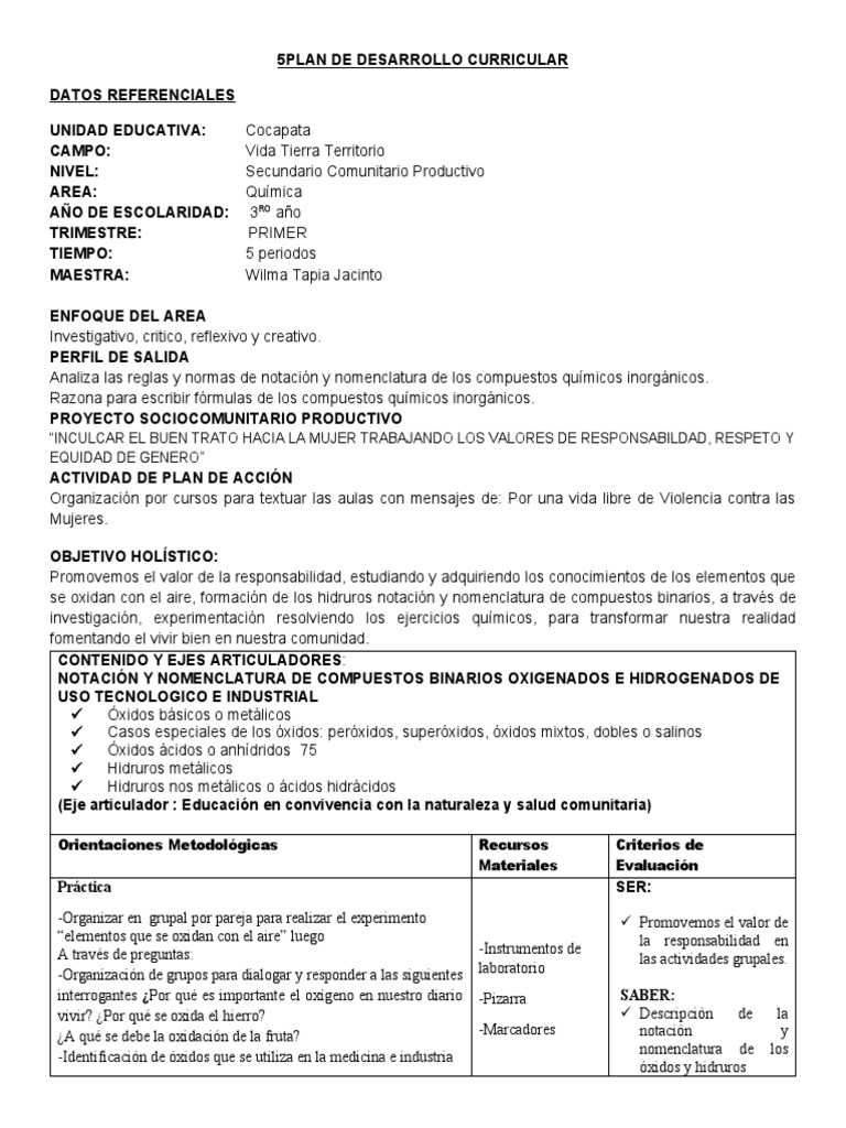 PDC 3° Sec | PDF | Óxido | Química