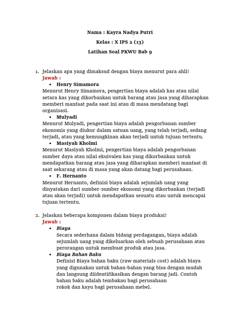 Latsol Pkwu Bab 9 | PDF