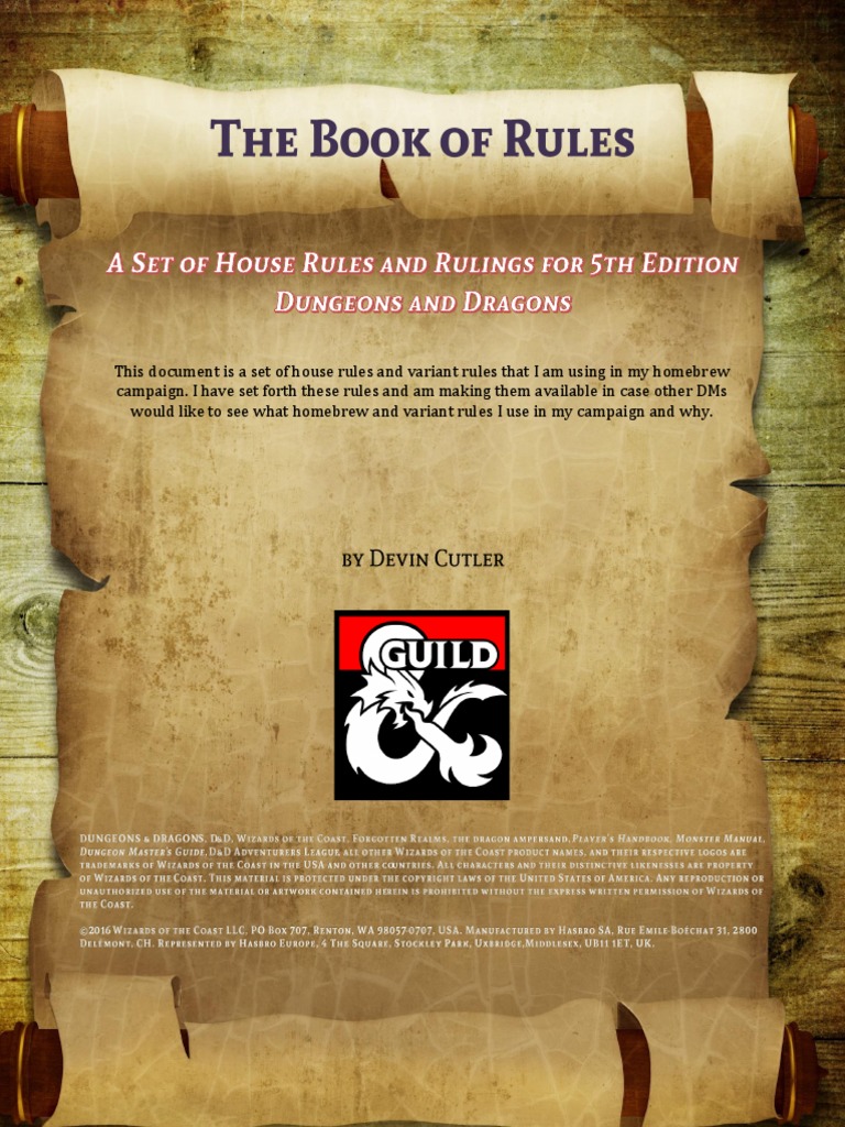 Book of Rules | PDF | Dwarf (Dungeons & Dragons) | Wizards Of The Coast ...