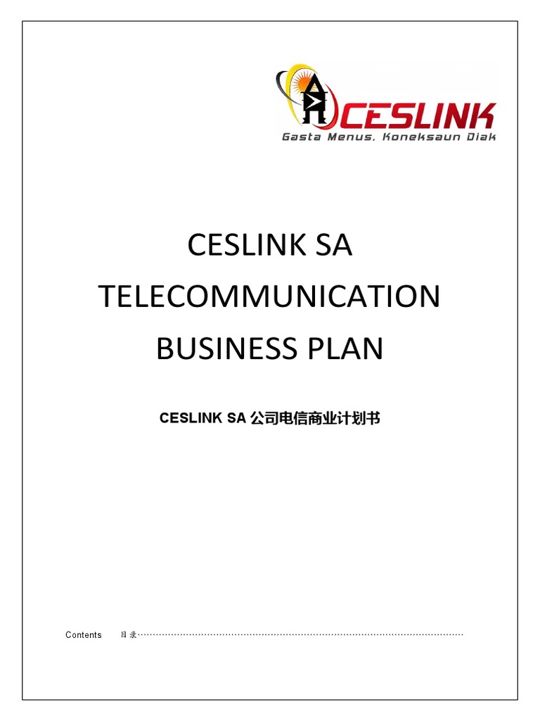CESLINK Telecom Business Plan Timor-Leste | PDF | Marketing ...