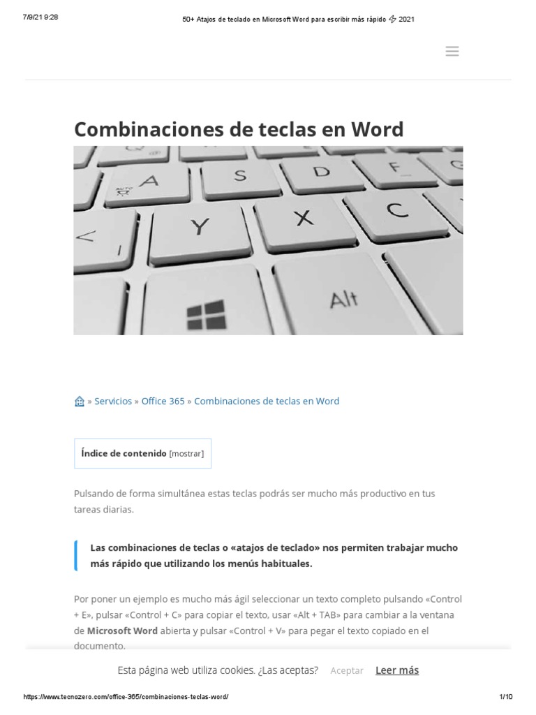 Comandos Teclado Word | PDF | Microsoft Word | Atajo de teclado