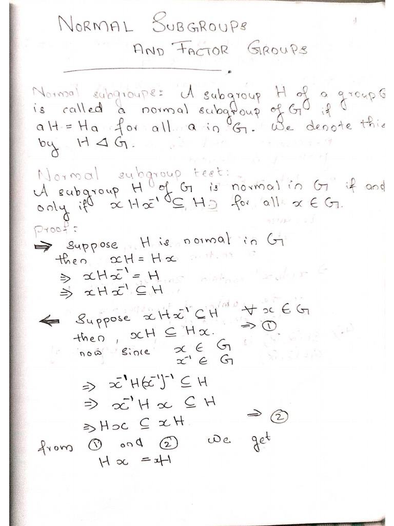 Normal Subgroups and Quotient Groups | PDF