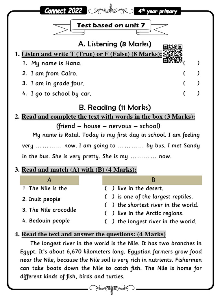 Connect Four - Test On Unit Seven | PDF