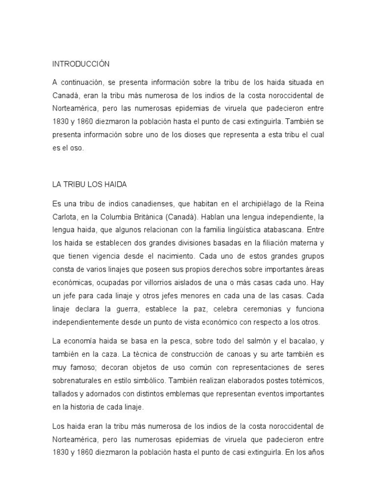 La Tribu de Los Haida | PDF