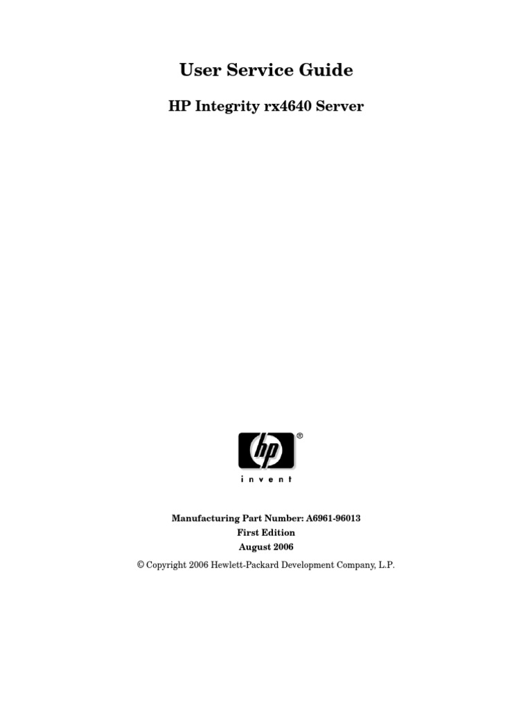rx4640 ServerGuide | PDF | Computing | Computer Engineering