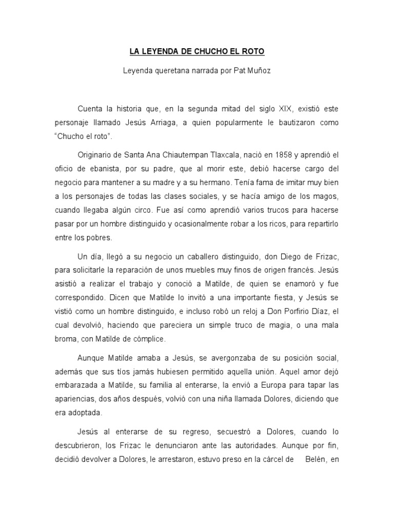 La Leyenda de Chucho El Roto | PDF