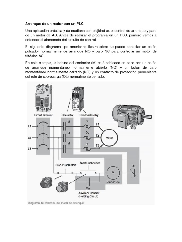 Arranque de Un Motor Con Un PLC | PDF | Relé | Ingeniería mecánica