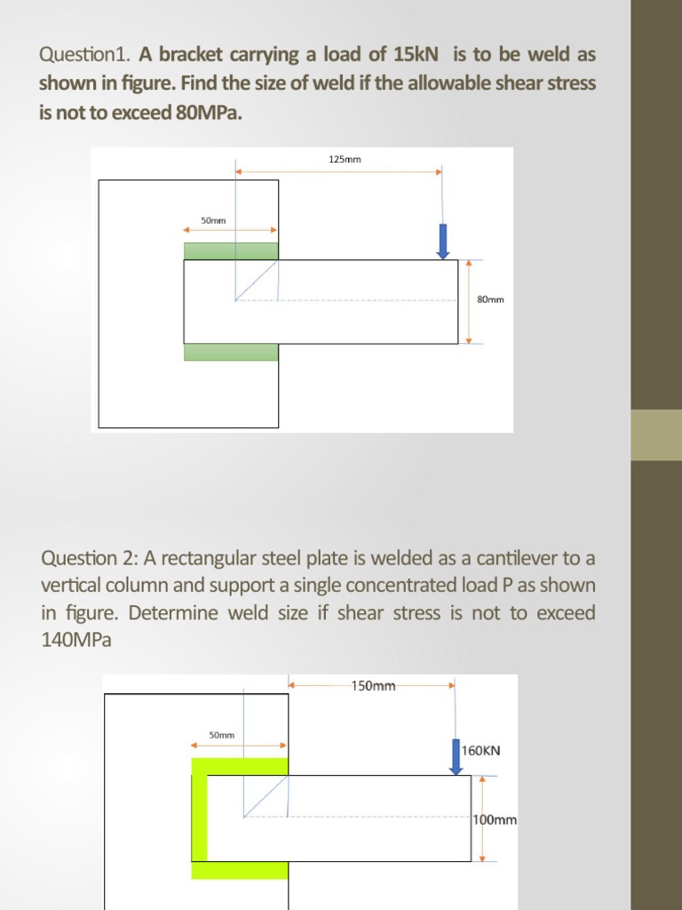 Weld Size Calculation for Load Support | PDF