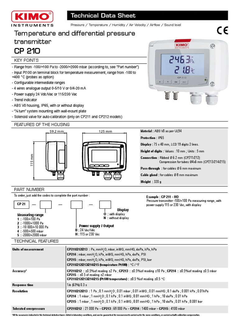 FT Transmitter CP210 | PDF | Power Supply | Pressure Measurement