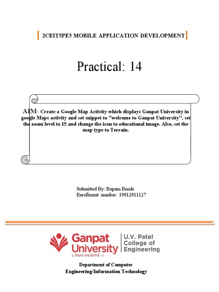 Practical: 14: 2Ceit5Pe5 Mobile Application Development | PDF | Mobile ...