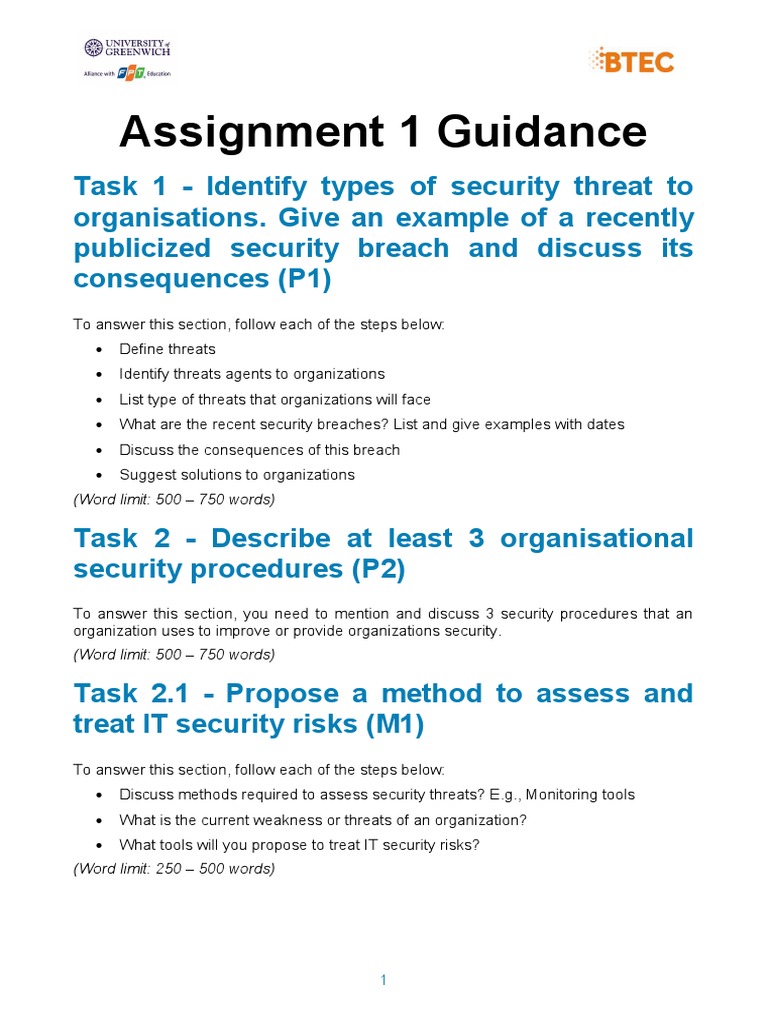 1 - Unit 5 - Assignment 1 Guidance | PDF | Security | Computer Security